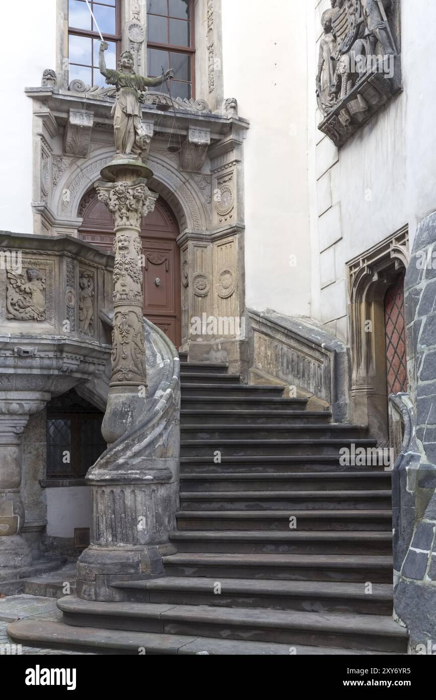 Town hall steps, Goerlitz, Saxony Stock Photo - Alamy