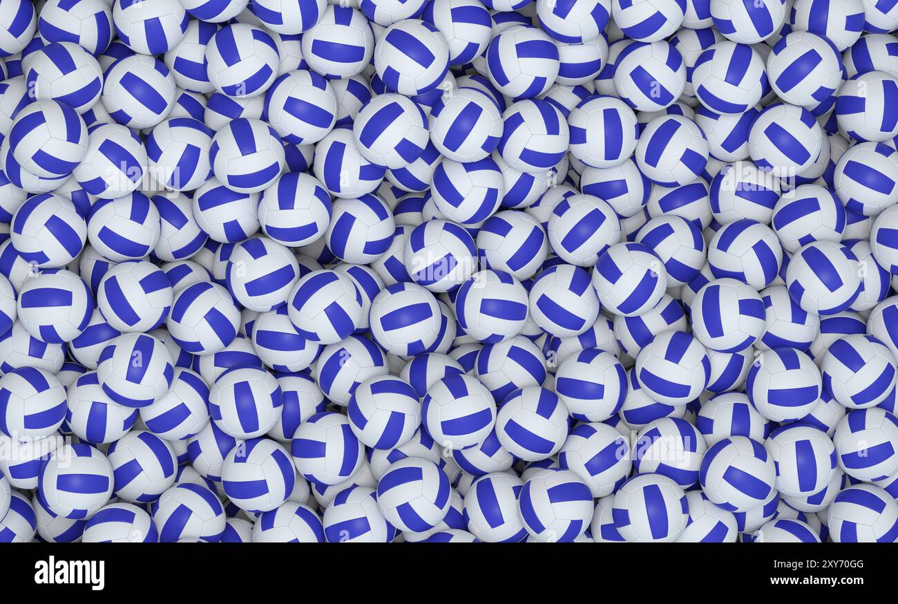 background fully filled with volleyball balls - 3d rendering Stock ...