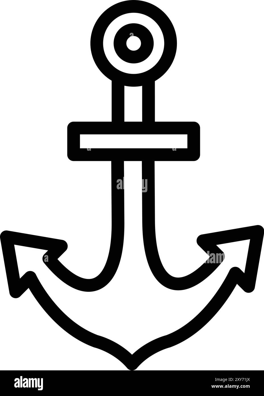 Anchor icon logo illustration Black and White Stock Photos & Images - Alamy