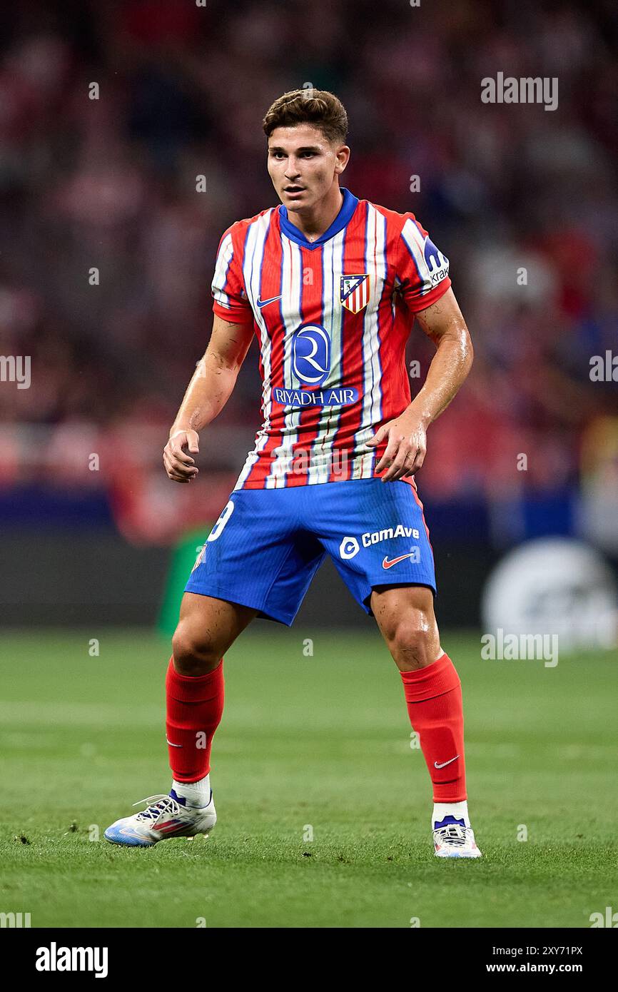 MADRID, SPAIN - AUGUST 25: Julian Alvarez of Atletico de Madrid looks ...