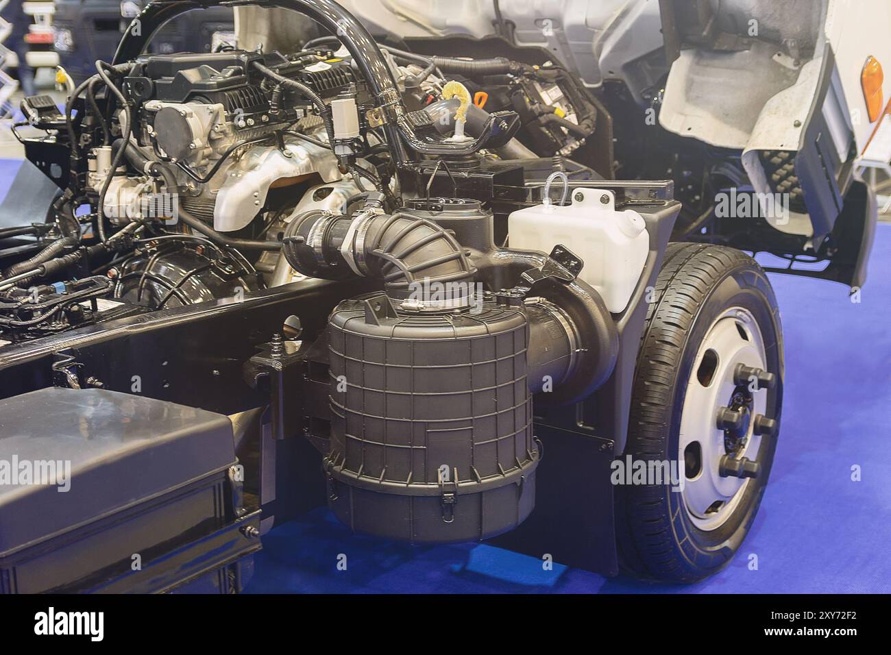 open cab truck at a service station. Transport industry Stock Photo - Alamy