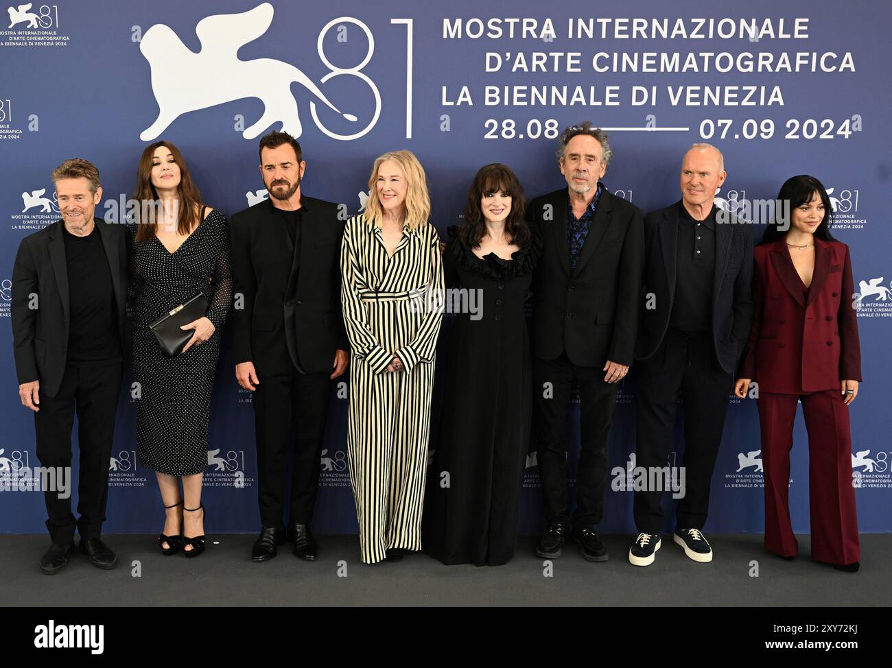 Venice, Italy. 28th Aug, 2024. American director Tim Burton, actresses ...