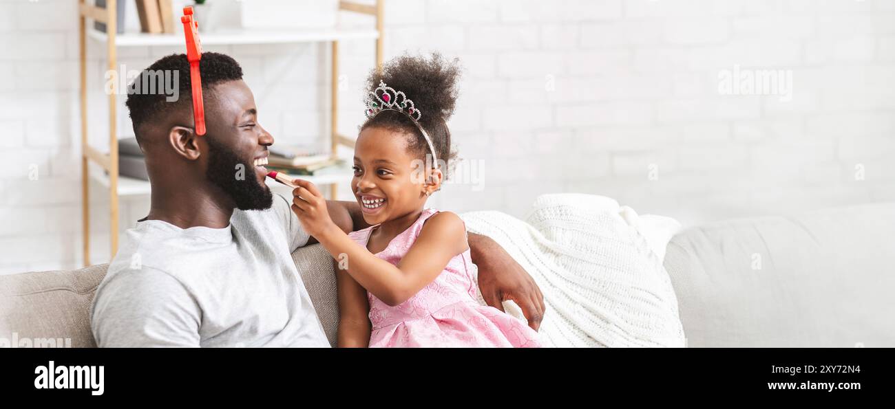 Father and Daughter Enjoying Playtime Together at Home on Afternoon ...