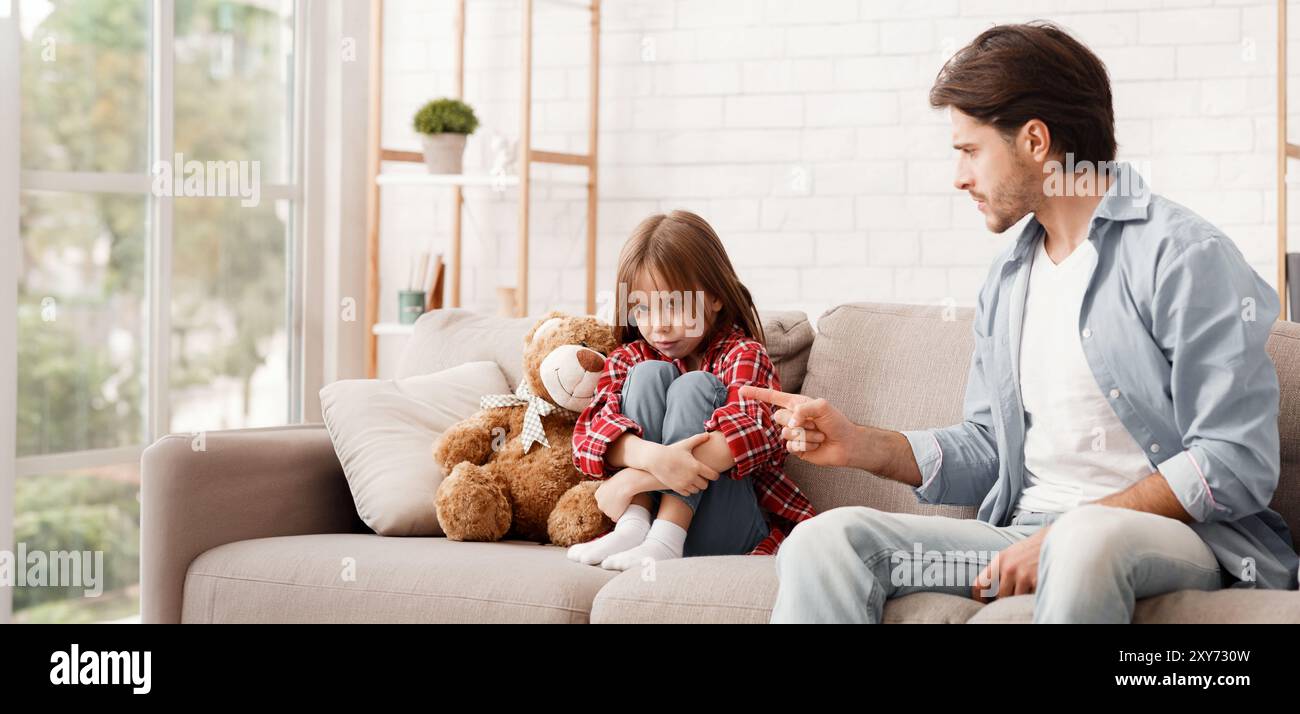 Father scolding his badly behaved preschool daughter Stock Photo - Alamy
