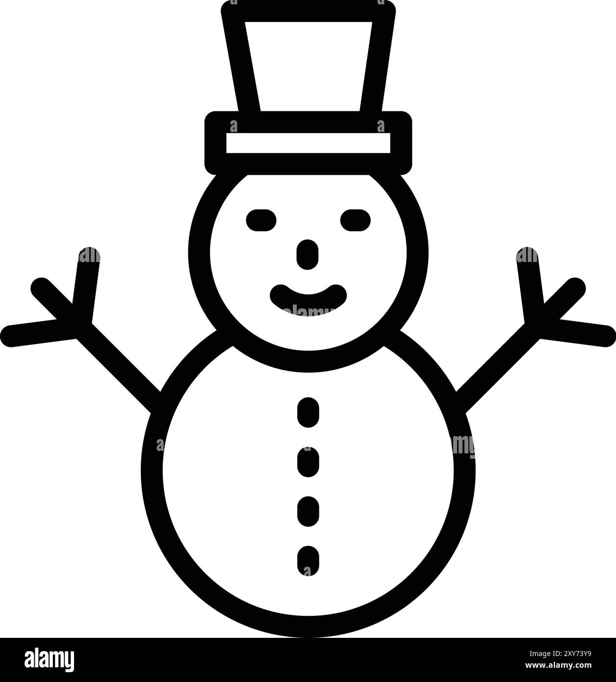 Snowman simple vector icon Black and White Stock Photos & Images - Alamy