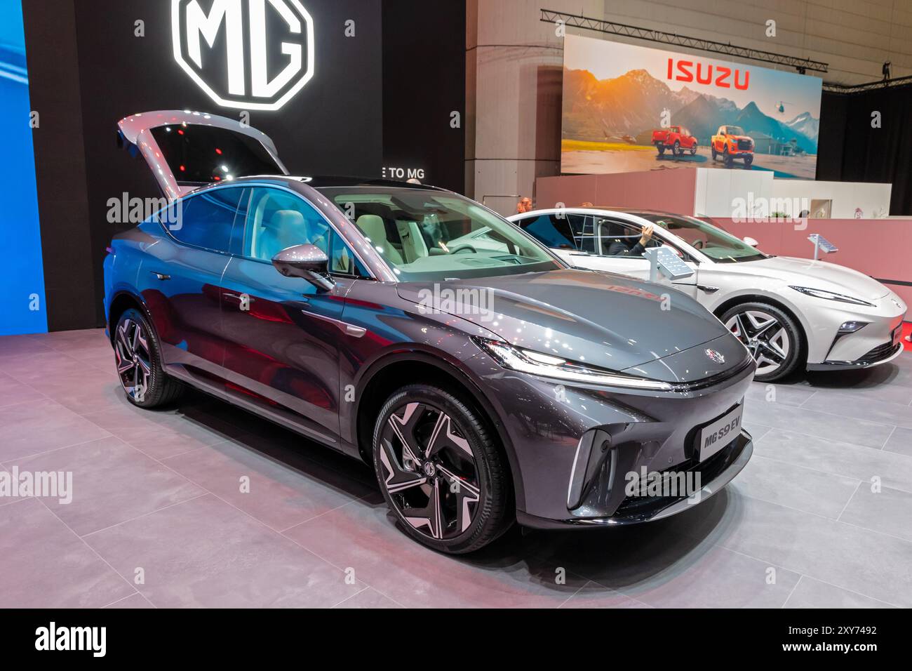 MG cars MG S9 EV car at the Geneva International Motor Show ...
