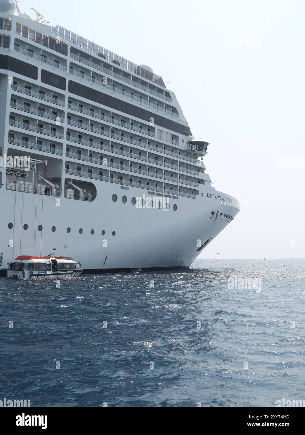 MSC Orchestra cruise ship simulation and rescue exercise with lifeboats ...