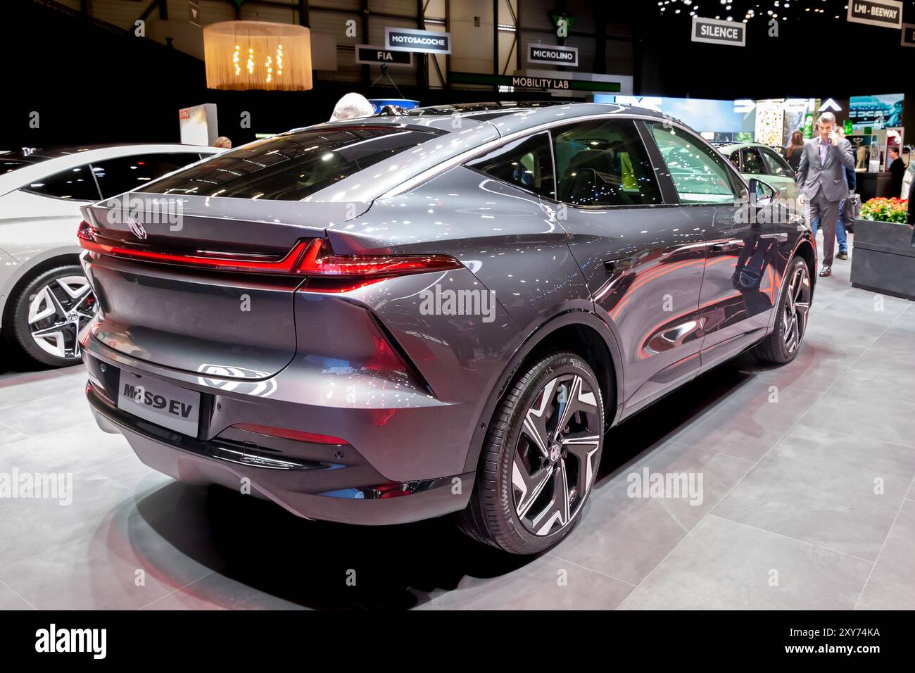 MG cars MG S9 EV car at the Geneva International Motor Show. Switzerland - Feb 26, 2024 Stock ...