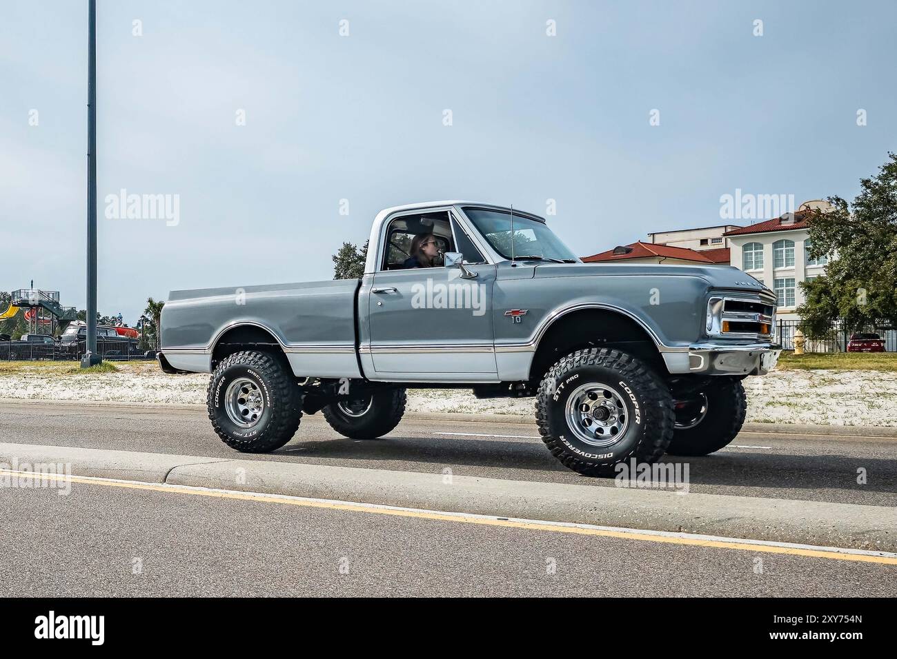 Gulfport, MS - October 05, 2023: Wide angle side view of a 1967 ...