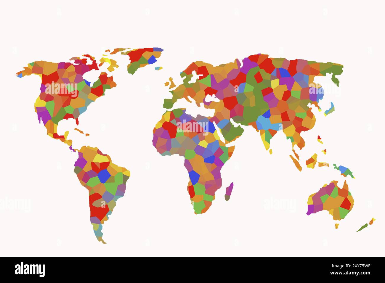 Roughly outlined world map with a colorful background patterns Stock ...