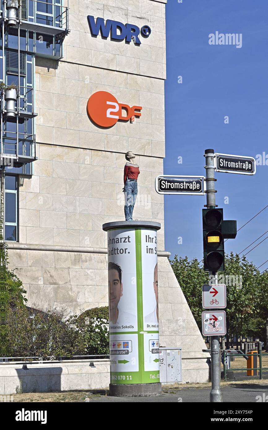 Marlis, the pillar saint, signpost, WDR Studios Stock Photo - Alamy