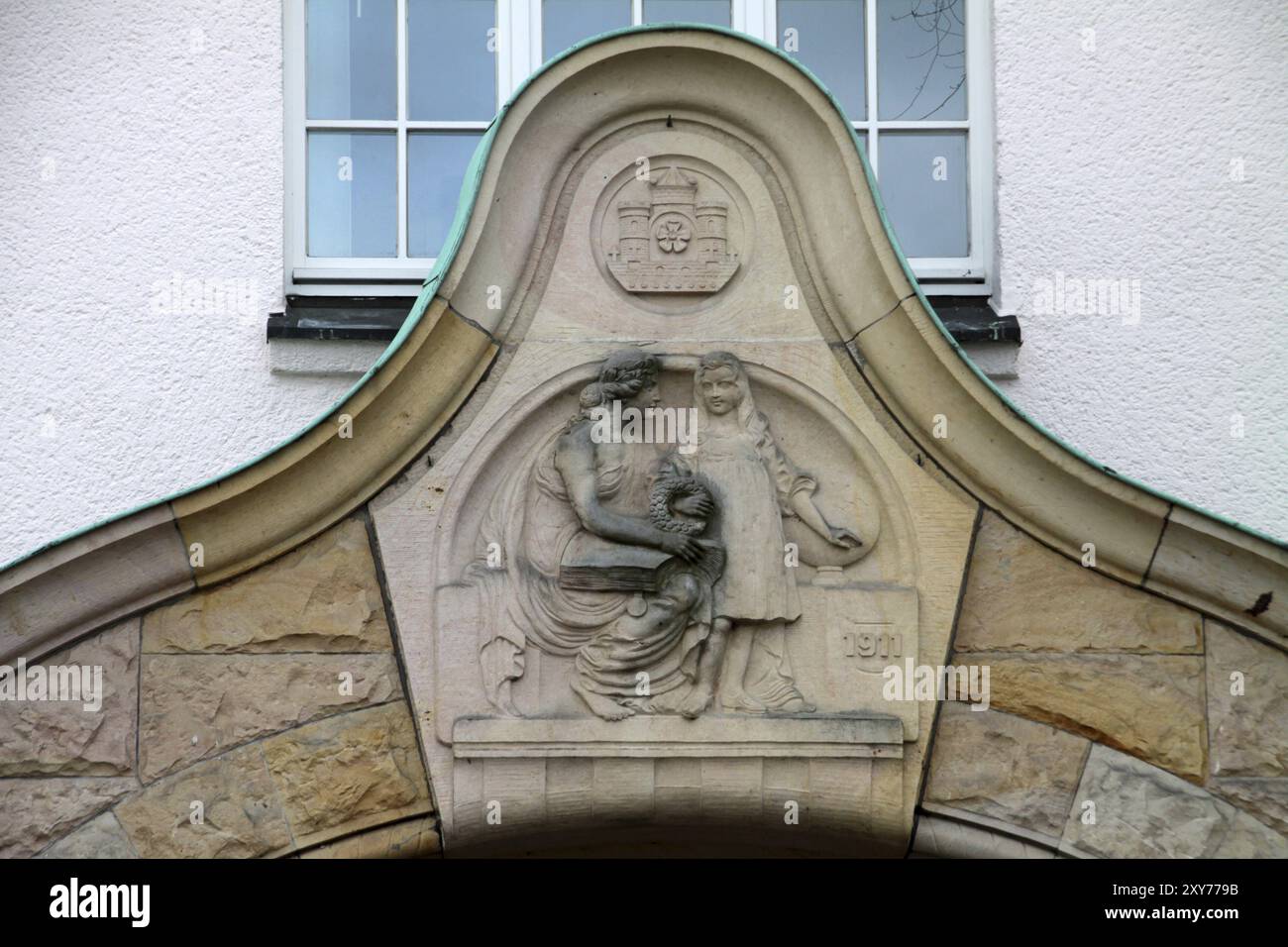 Old school on the rampart in Detmold Stock Photo - Alamy
