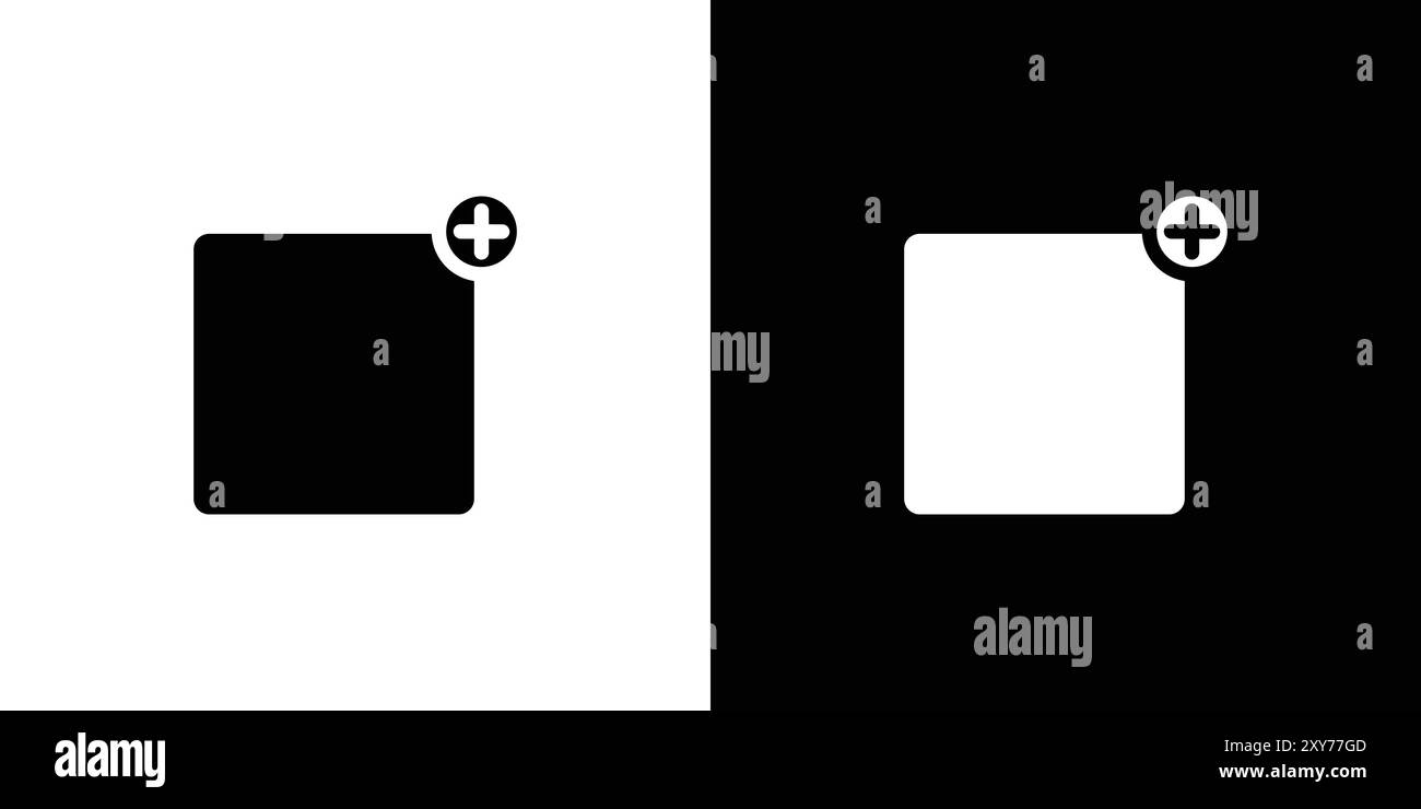 Add new icon set in black and white color. simple flat vector Stock ...