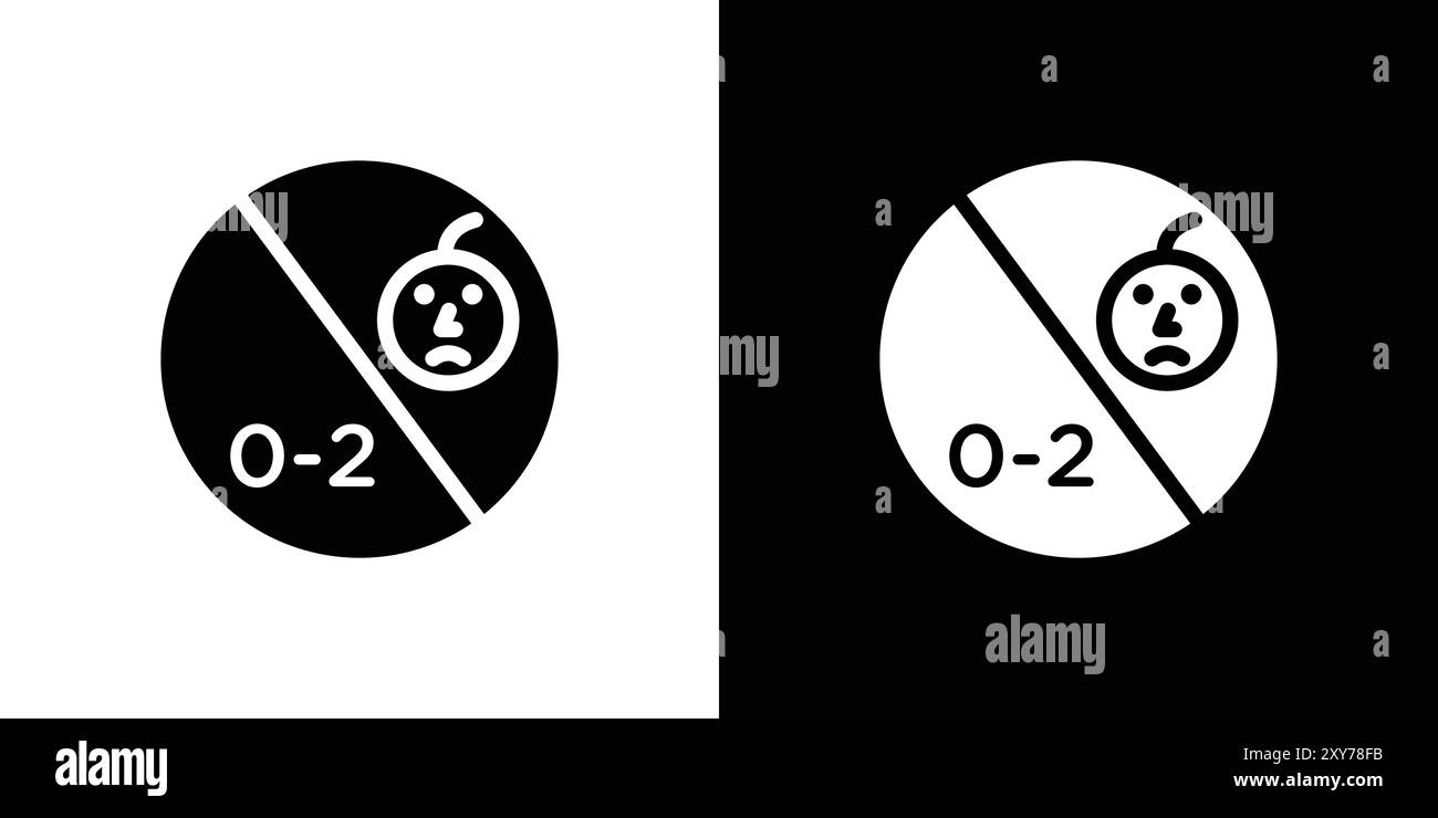 Age restriction sign for child icon set in black and white color ...