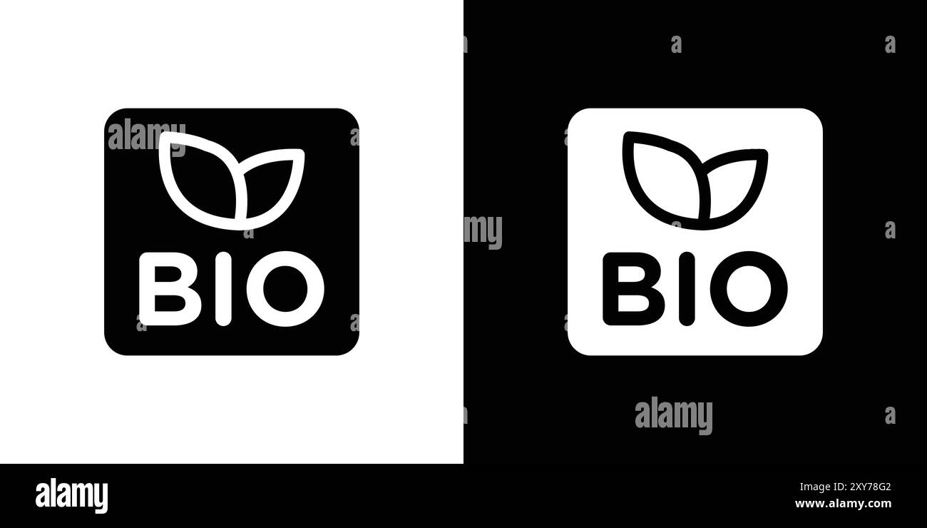 Bio vector icon set in black and white color. simple flat vector Stock ...