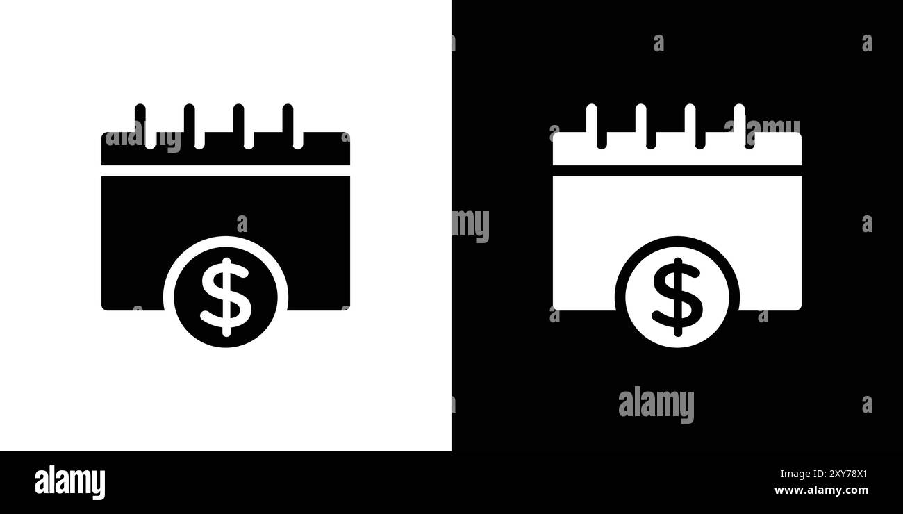 Annuity due icon set in black and white color. simple flat vector Stock ...