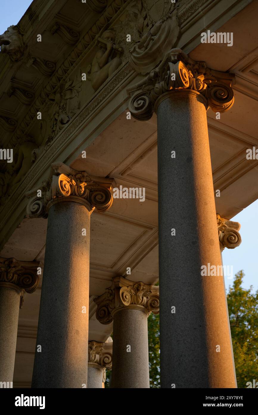 ancient columns with evening sun Stock Photo - Alamy