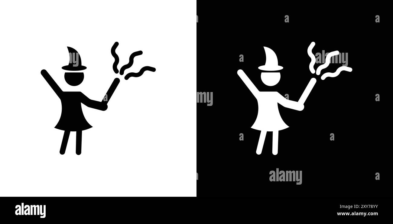 Black magic icon set in black and white color. simple flat vector Stock ...