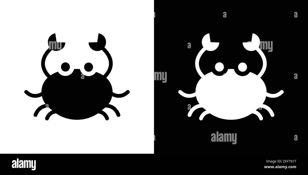 Crabs icon set in black and white color. simple flat vector Stock Vector Image & Art - Alamy