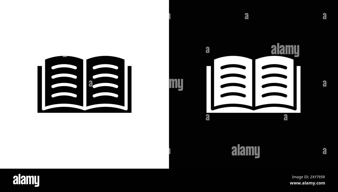 Book icon set in black and white color. simple flat vector Stock Vector ...