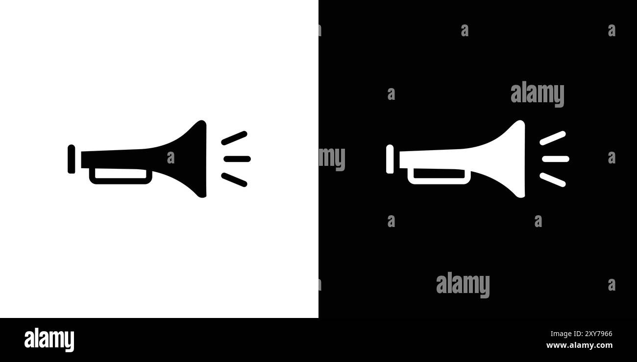 Car horn icon set in black and white color. simple flat vector Stock ...