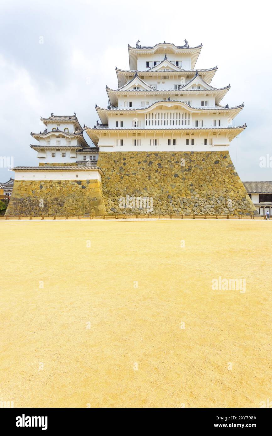 Wide dirt courtyard on the grounds inside the keep of Himeji-jo castle ...