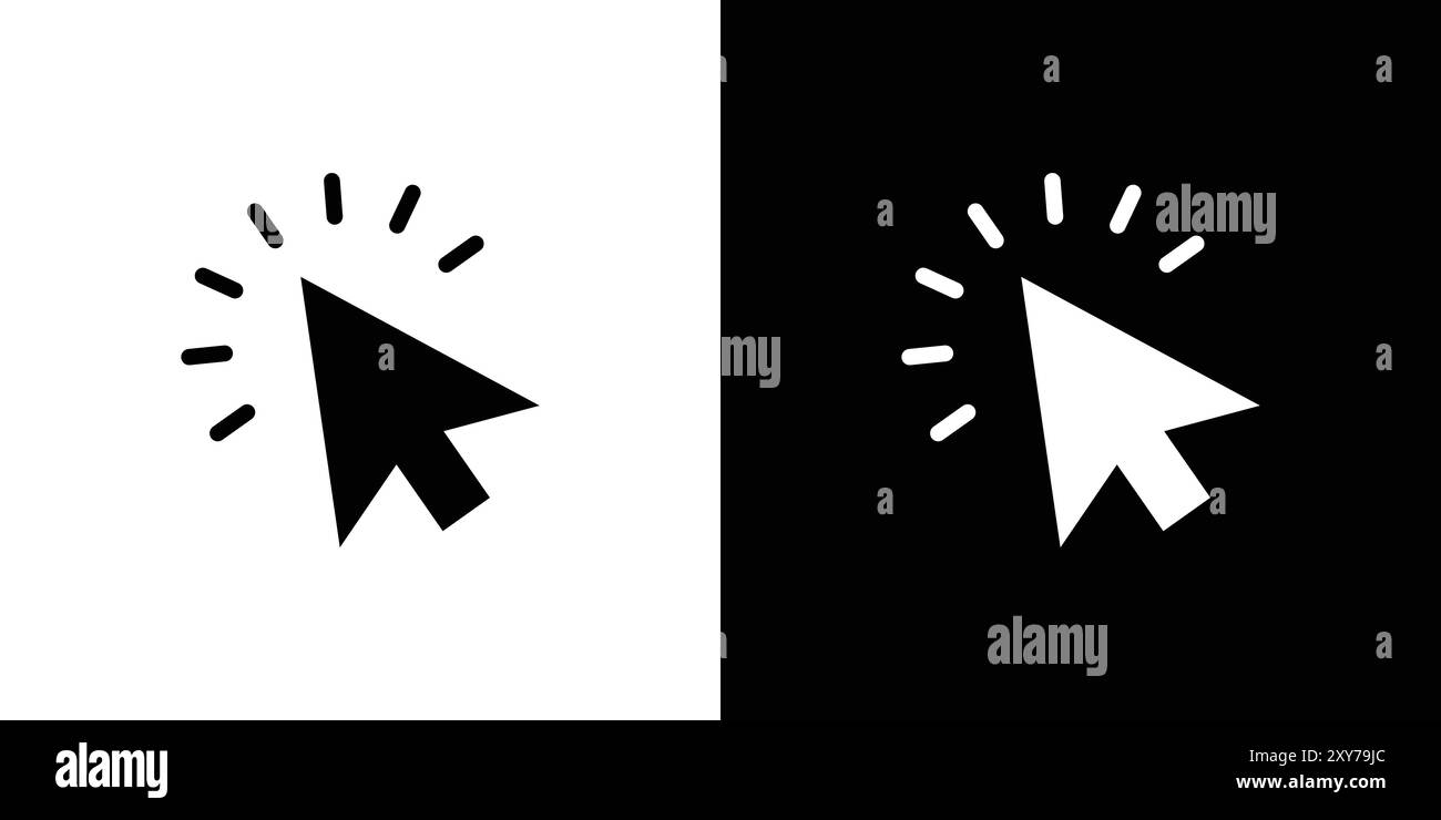 Click icon set in black and white color. simple flat vector Stock ...