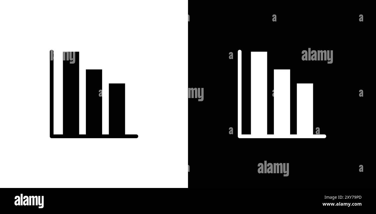 Chart icon set in black and white color. simple flat vector Stock ...