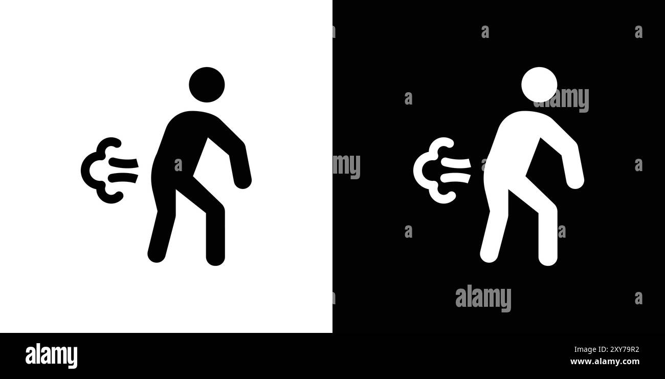 Farting Icon Set In Black And White Color Simple Flat Vector Stock Vector Image And Art Alamy