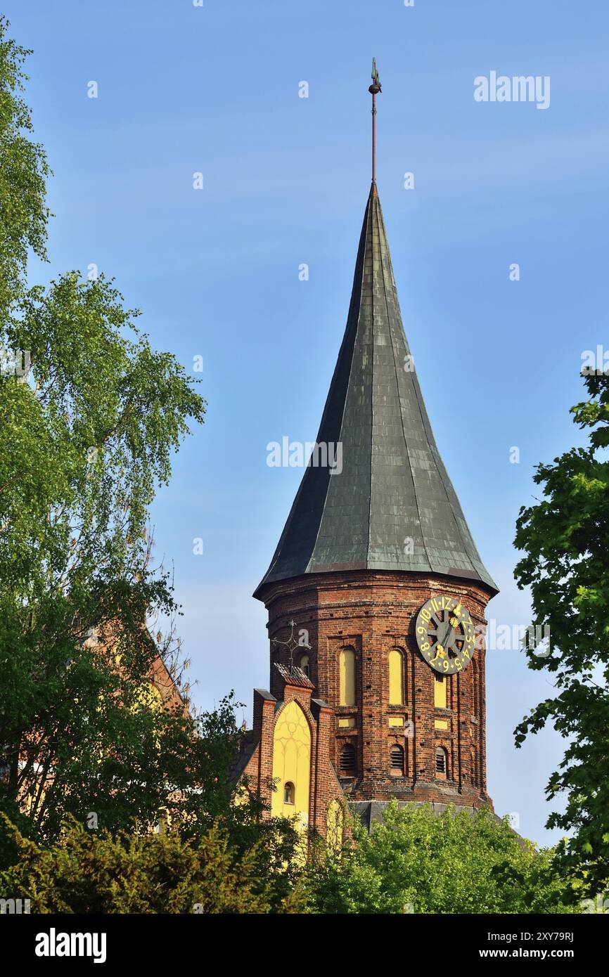 Tower of the Cathedral of Koenigsberg. Gothic 14th century. Symbol of ...