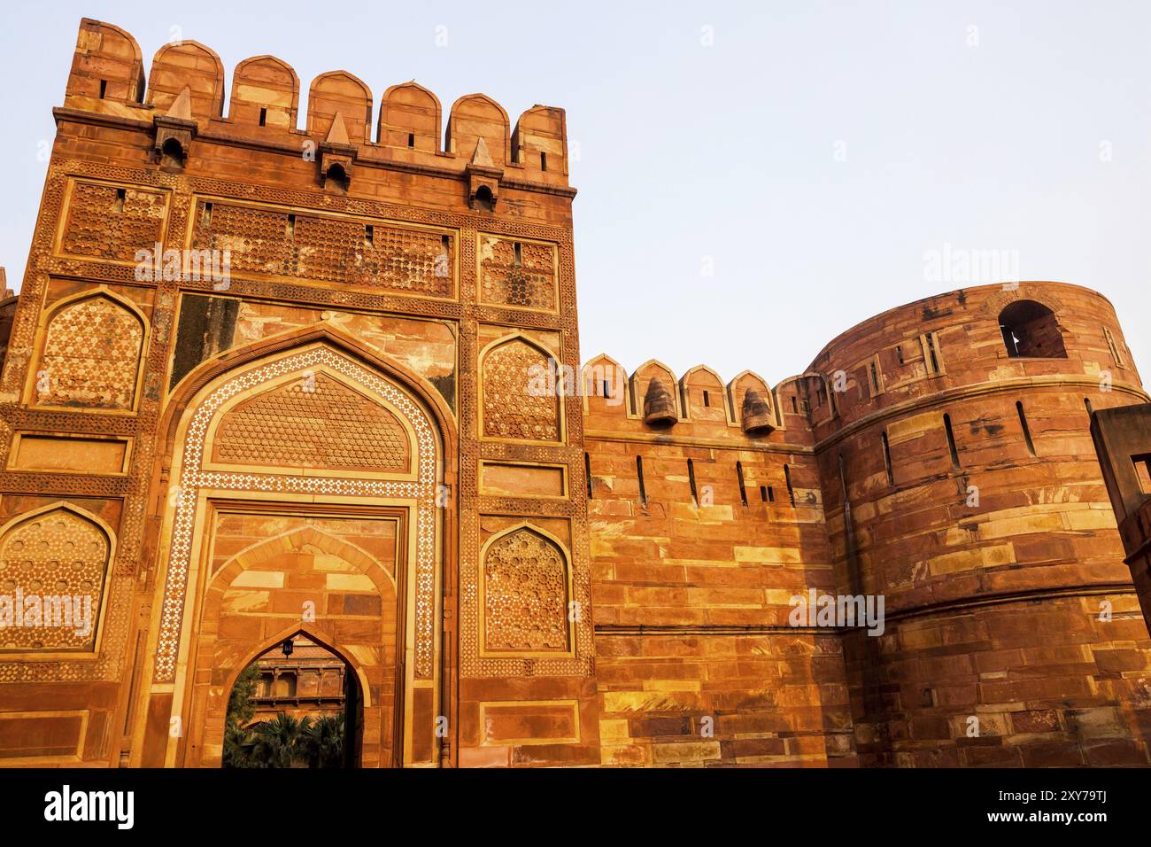 Entrance gate in agra fort, india Stock Photo - Alamy
