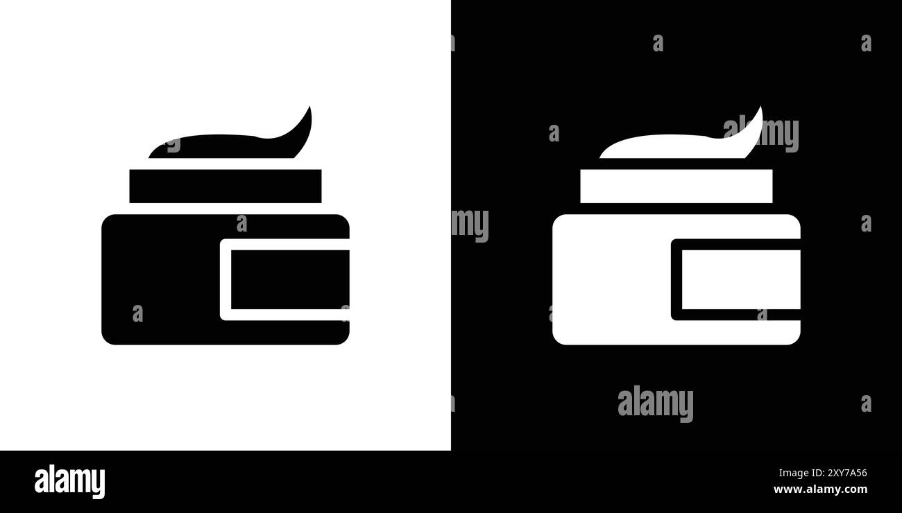 Cream jar icon set in black and white color. simple flat vector Stock ...