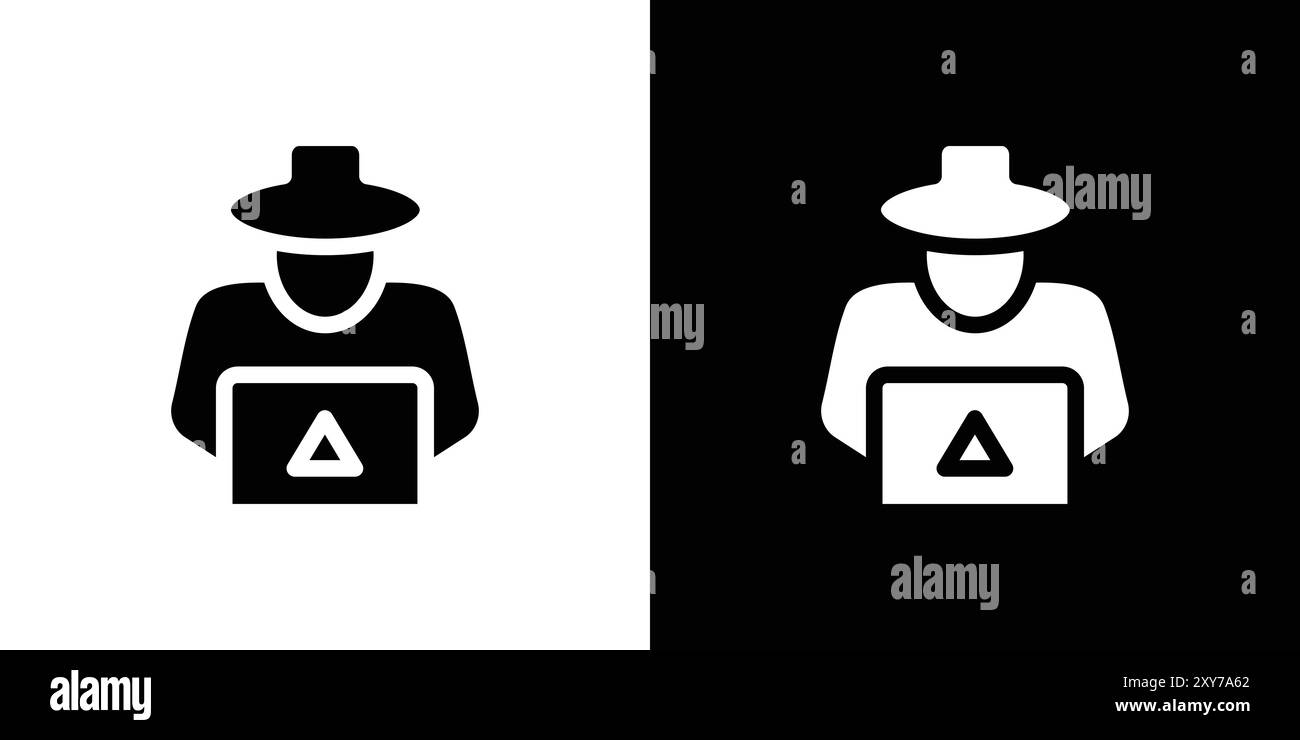 Cyber crime icon set in black and white color. simple flat vector Stock Vector Image & Art - Alamy