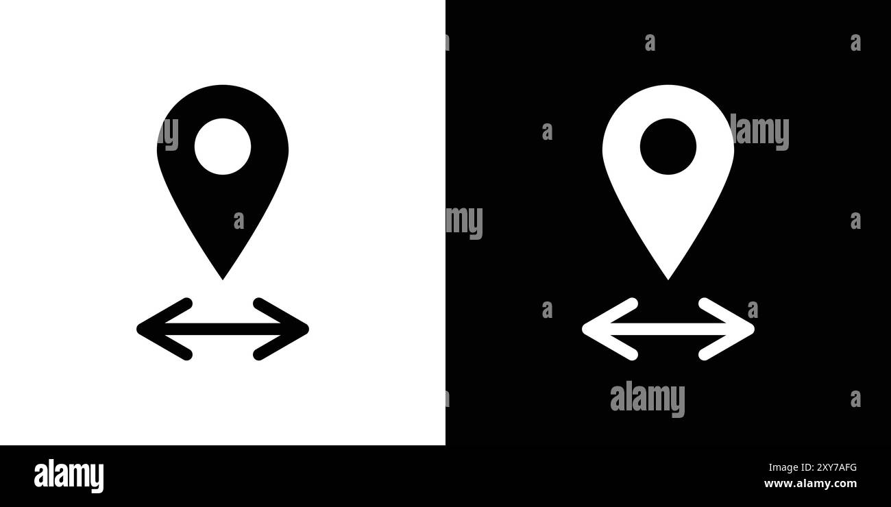 Destination distancing icon set in black and white color. simple flat vector Stock Vector Image ...