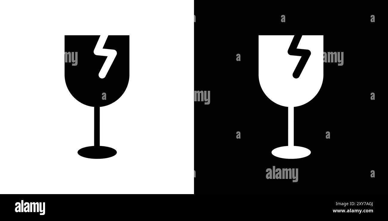 Fragile Package Icon Set In Black And White Color Simple Flat Vector Stock Vector Image And Art