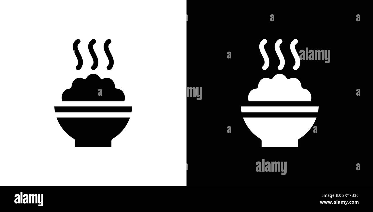 Hot meal icon set in black and white color. simple flat vector Stock Vector Image & Art - Alamy