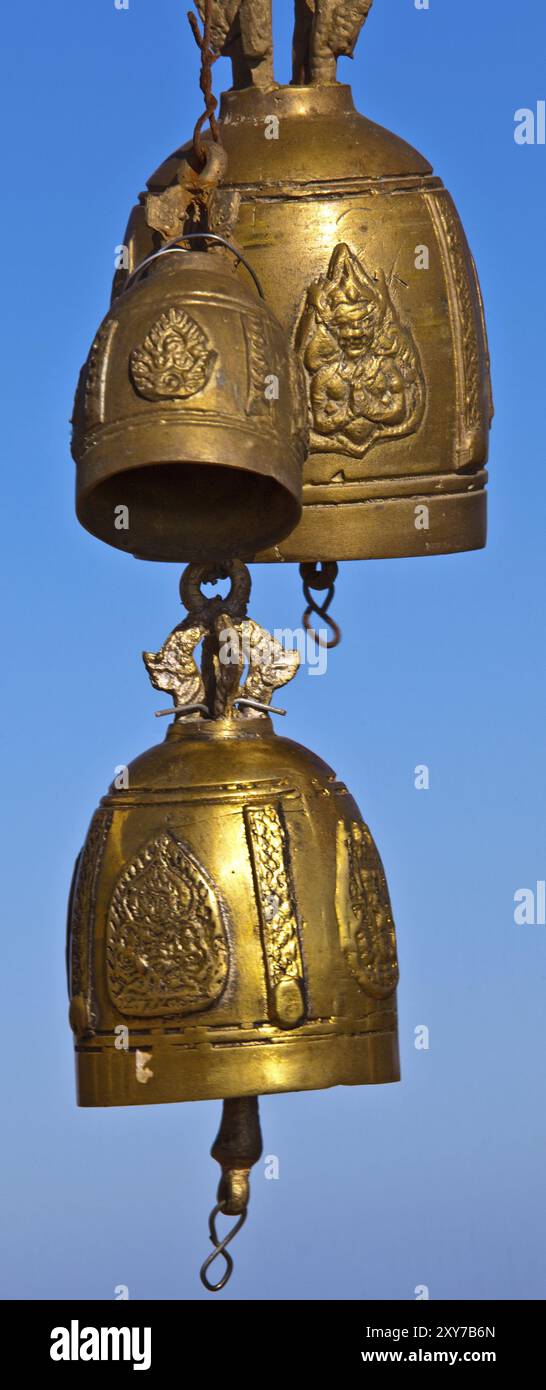 Prayer bells in a buddhist monastery on phuket Stock Photo - Alamy