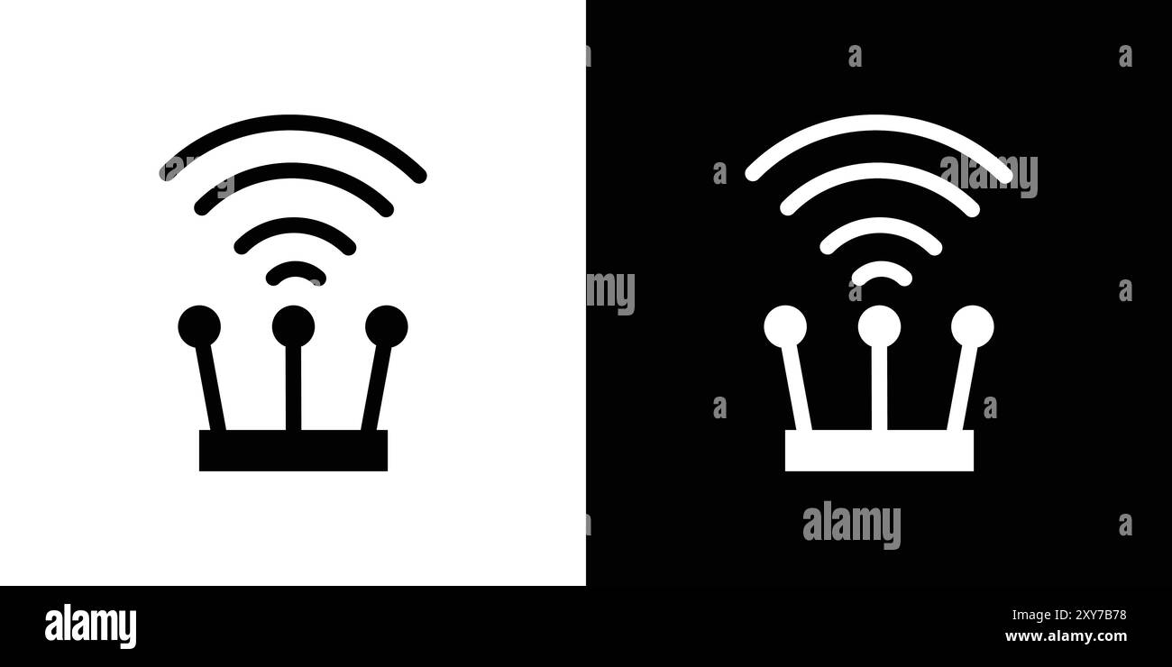 Fiber optic cable icon set in black and white color. simple flat vector ...