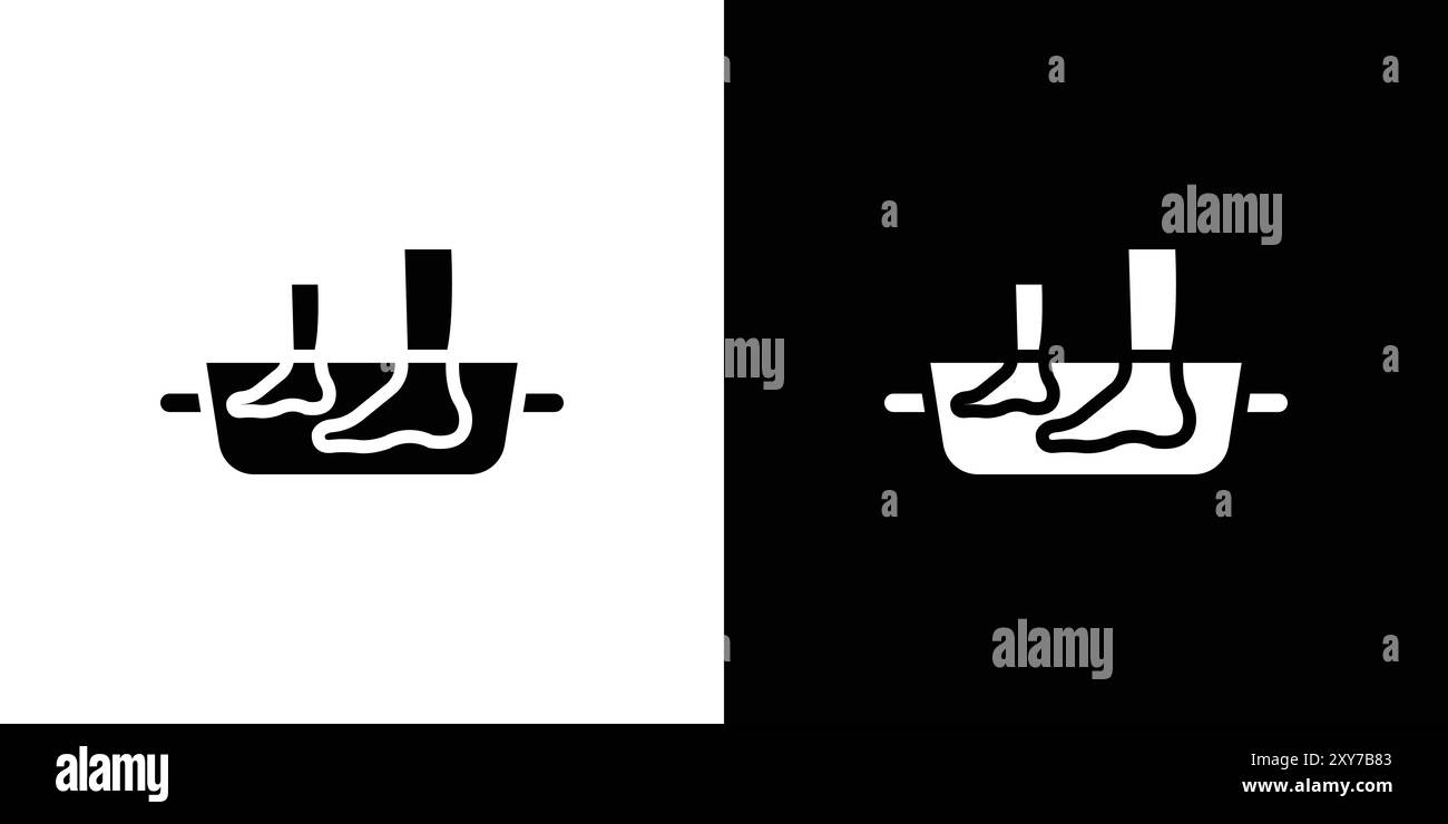 Foot Soak icon set in black and white color. simple flat vector Stock ...