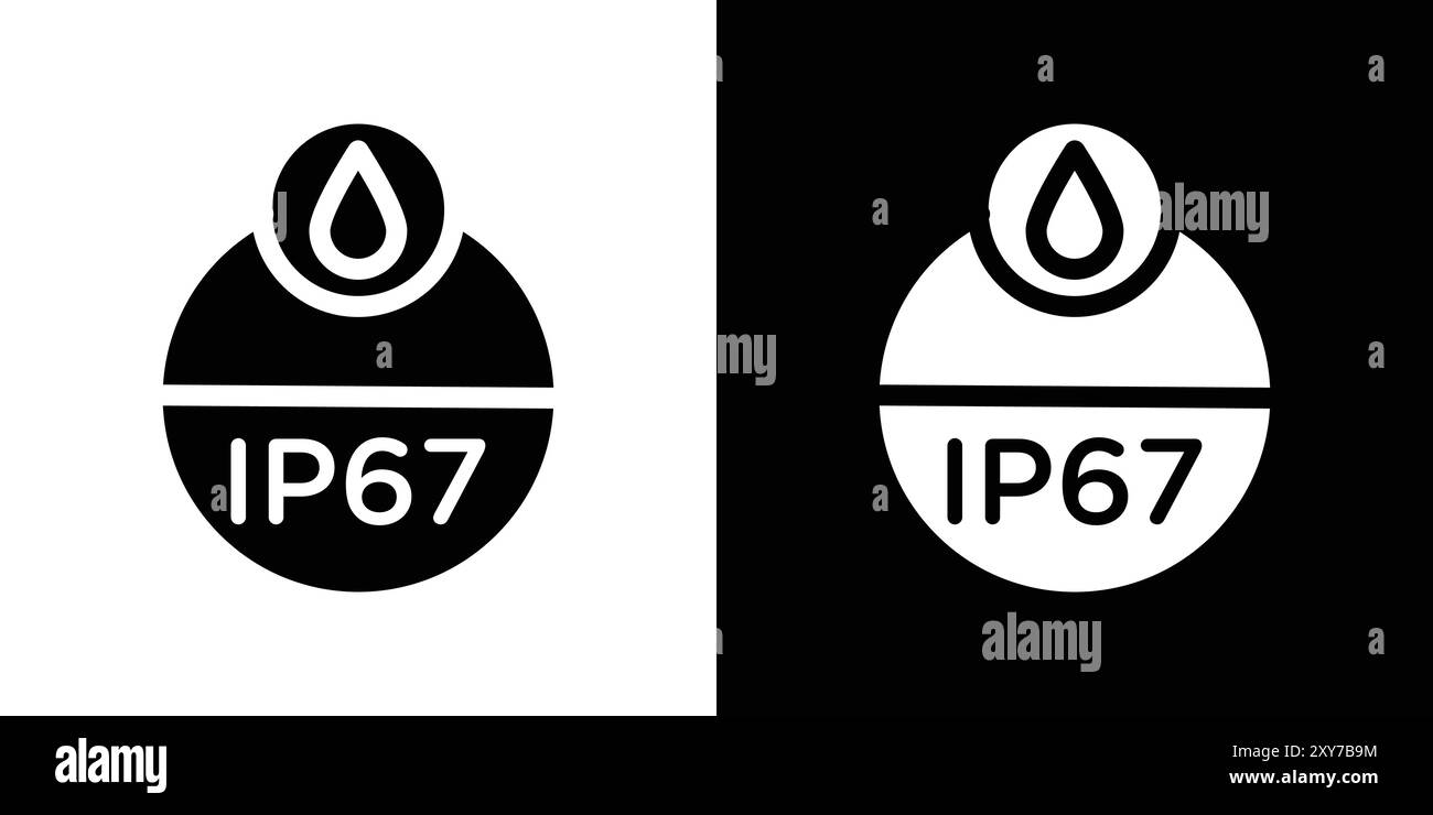 IP67 waterproof icon set in black and white color. simple flat vector Stock Vector Image & Art ...