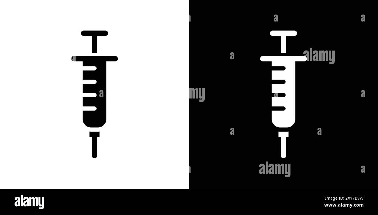 Intradermal injection icon set in black and white color. simple flat vector Stock Vector Image ...