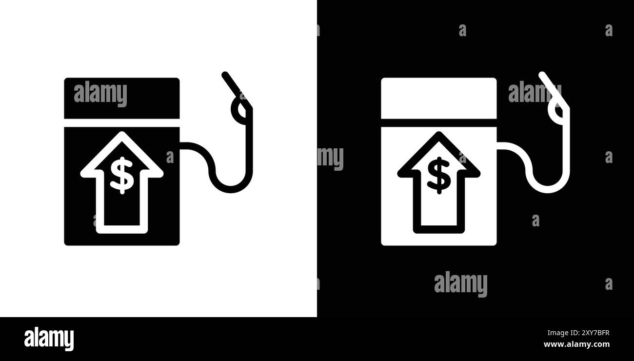 Fuel price increase icon set in black and white color. simple flat vector Stock Vector Image ...