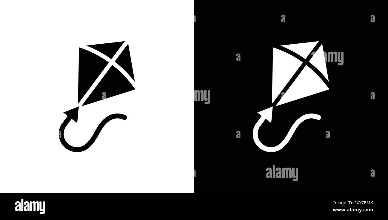 Kite icon set in black and white color. simple flat vector Stock Vector ...