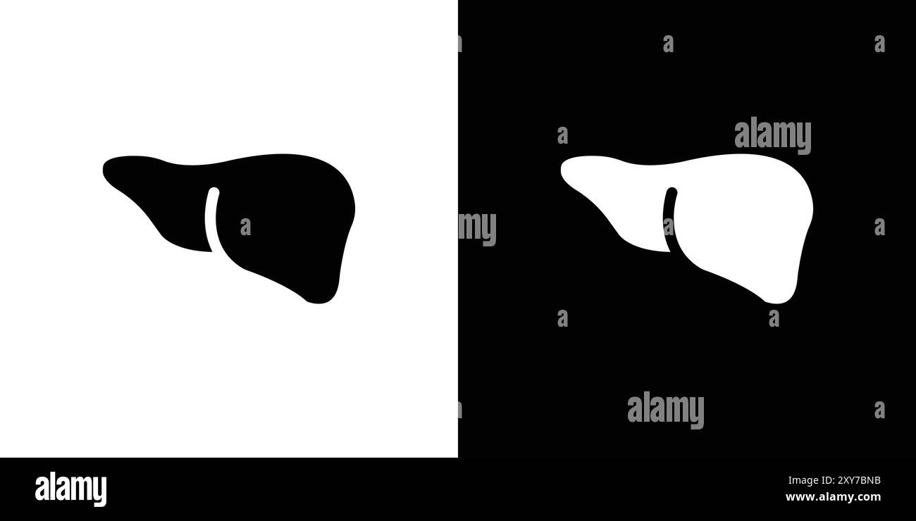 Human liver icon set in black and white color. simple flat vector Stock Vector Image & Art - Alamy