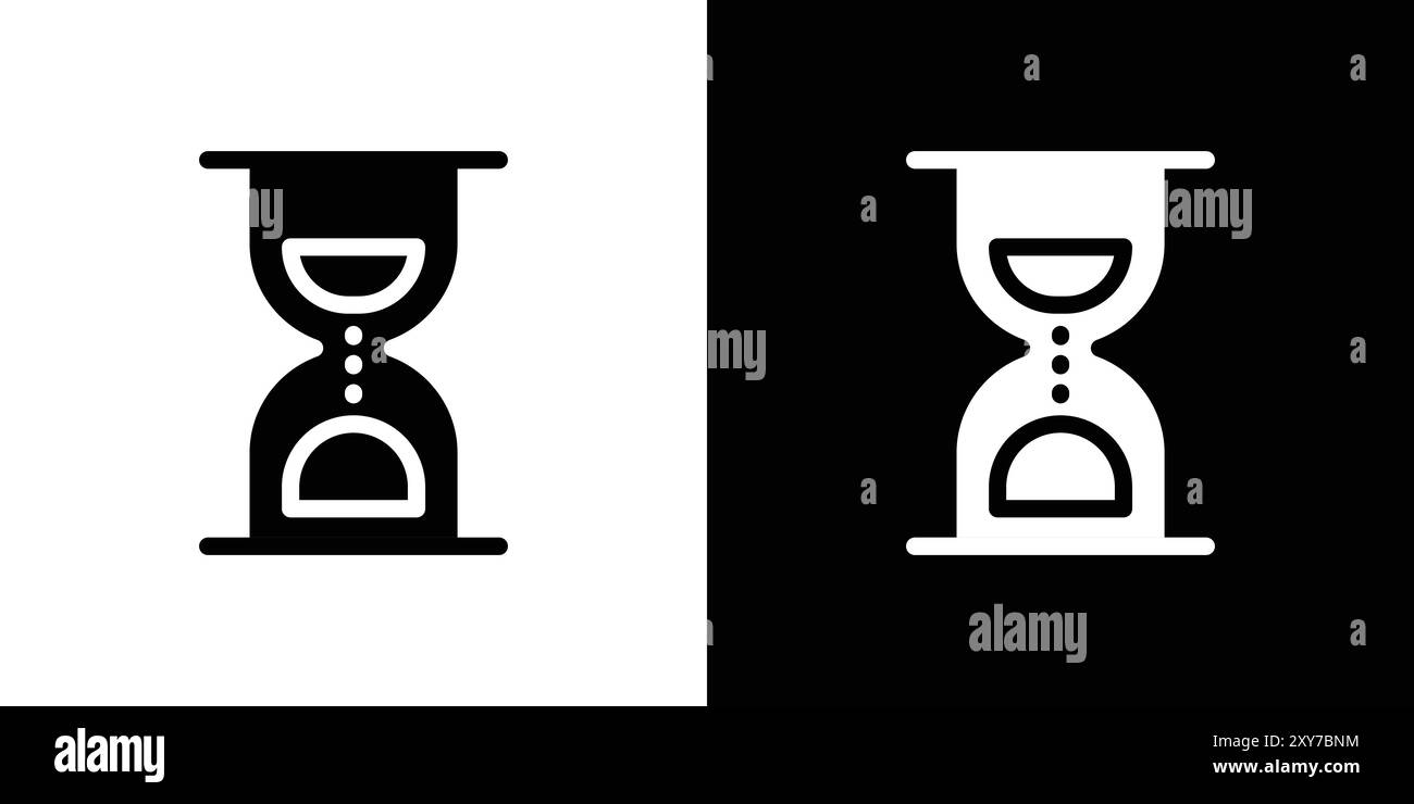 Hourglass icon set in black and white color. simple flat vector Stock ...