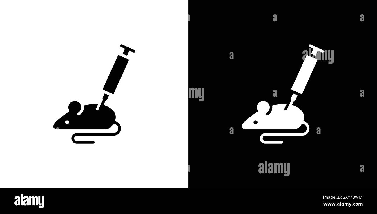 Lab rat experiment icon set in black and white color. simple flat ...