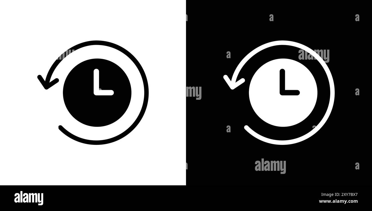 History icon set in black and white color. simple flat vector Stock ...