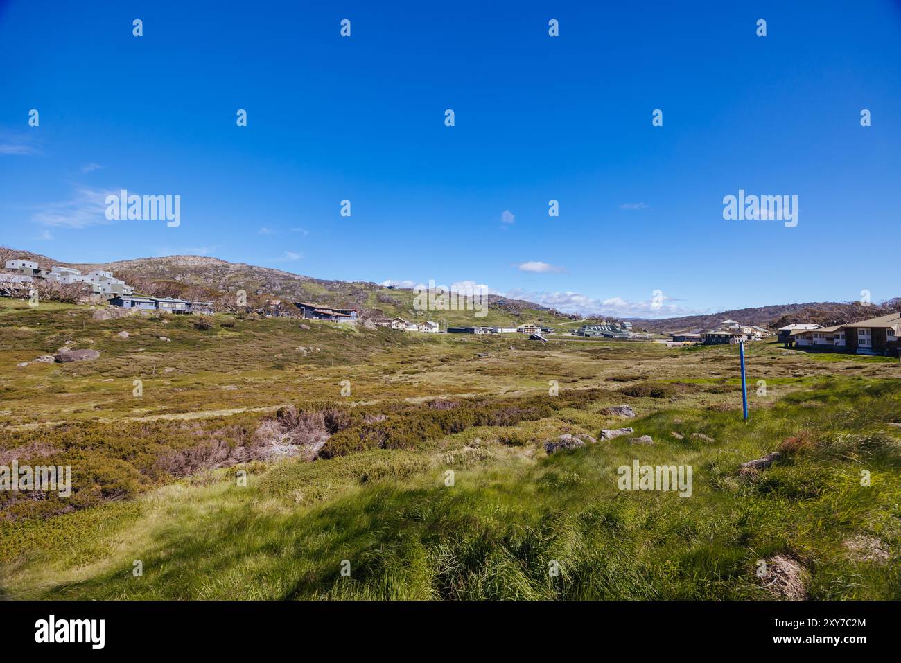 Perisher village views in summer in Kosciuszko National Park, Snowy ...