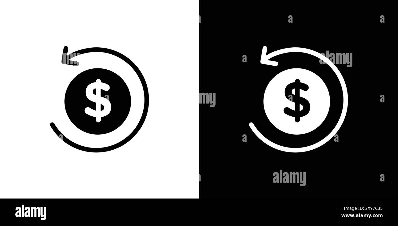 refund money icon set in black and white color. simple flat vector Stock Vector Image & Art - Alamy
