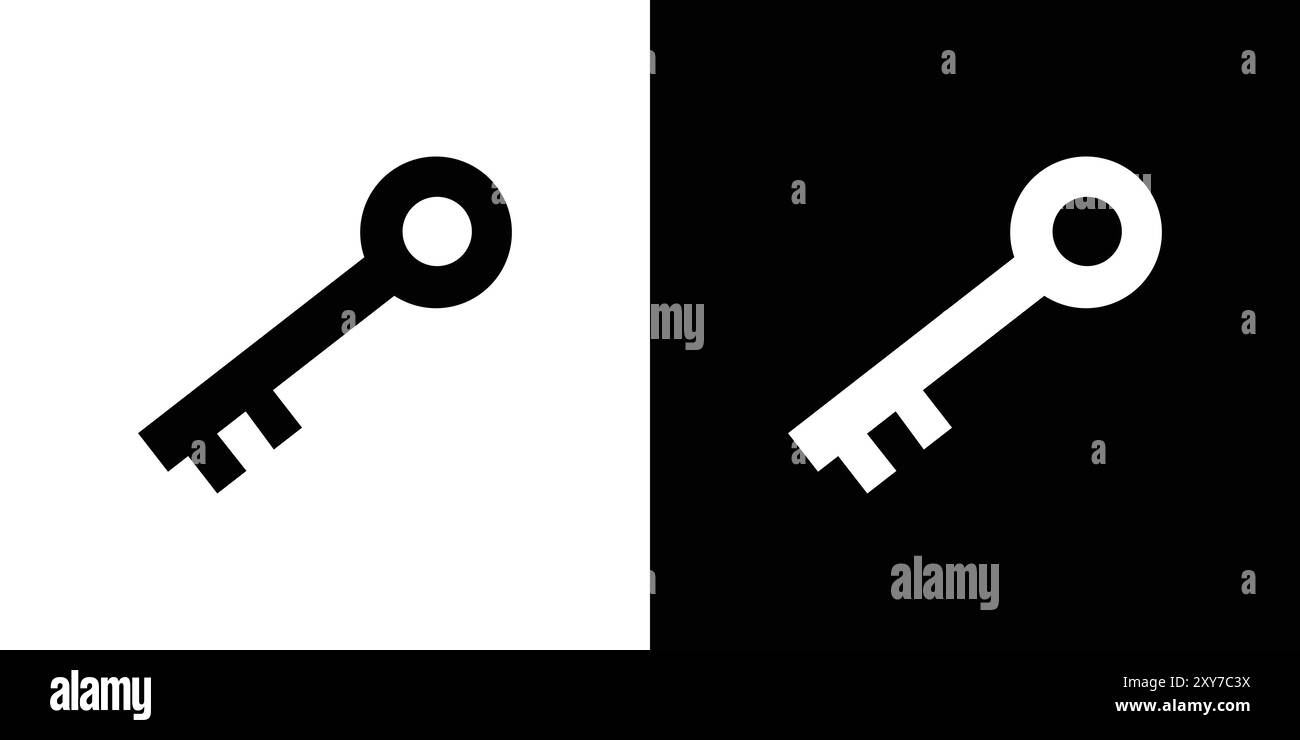 Magic Key icon set in black and white color. simple flat vector Stock ...